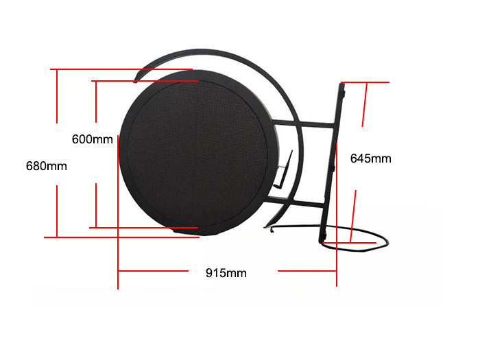 P4.68 ป้ายโฆษณากลางแจ้งจอแสดงผล LED 4600 Nits สัญญาณไฟ LED กลมสำหรับร้านค้า